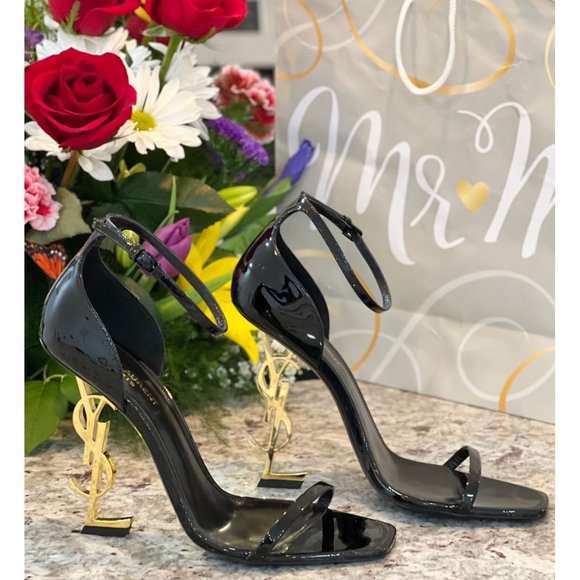 Saint Laurent | Shoes | Saint Laurent Ysl Patent Leather Opyum Sandals ...